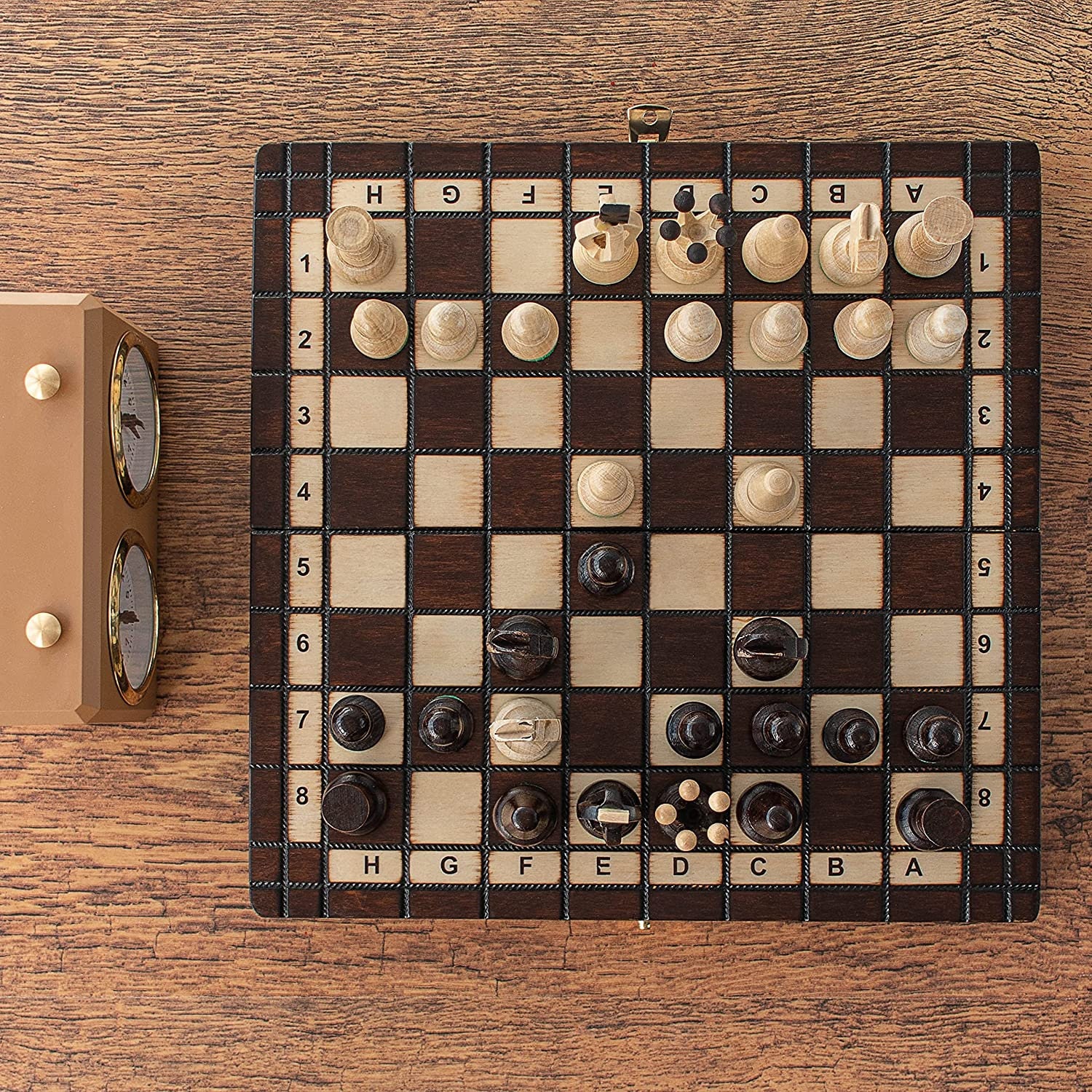 Set de sah Master of Chess, Model clasic, Tabla pliabla, 30 x 30 cm ...