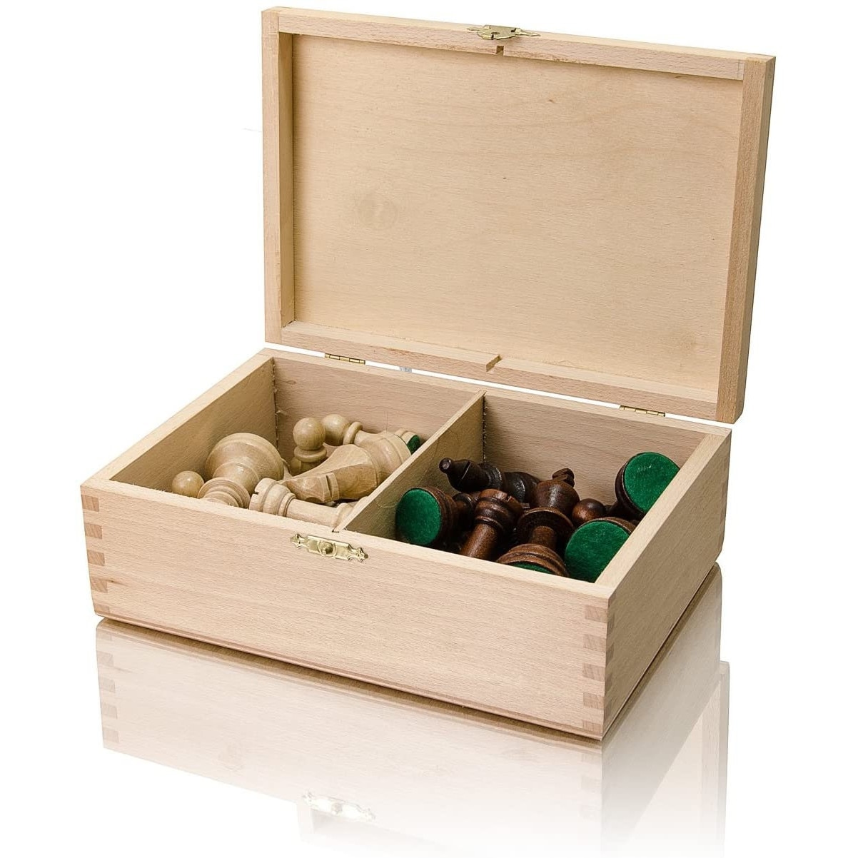 Set cutie de sah Master of Chess, Model clasic, 40 Piese, Lemn, Alb ...