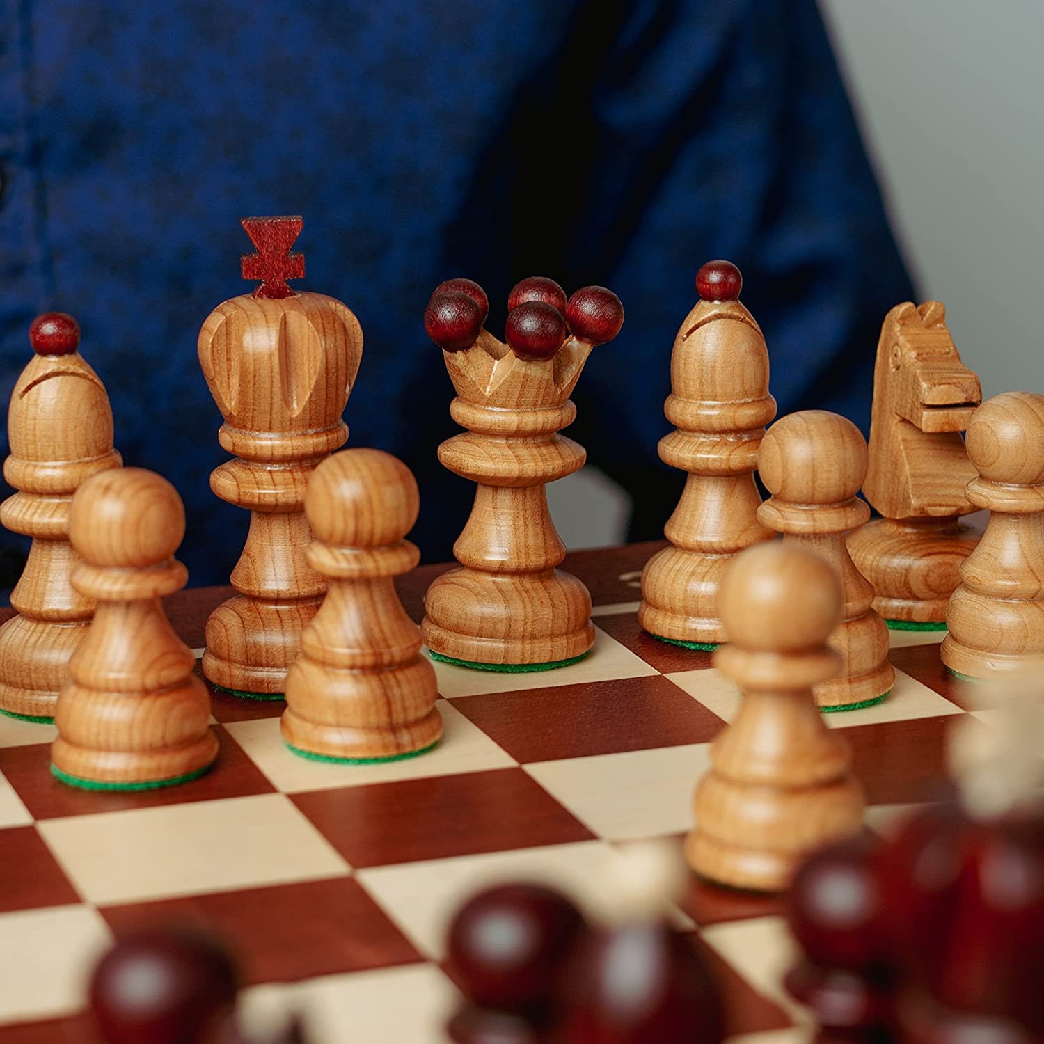 Set de sah Master of Chess, Model clasic, Tabla pliabla, 42 x 42 cm ...