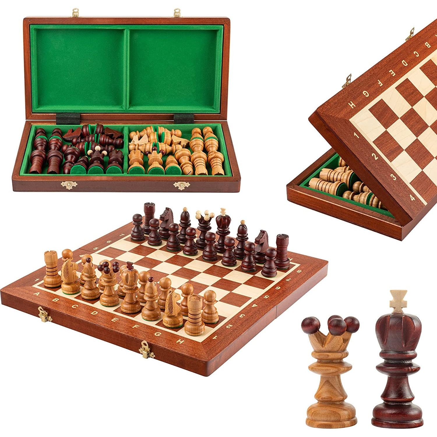 Set de sah Master of Chess, Model clasic, Tabla pliabla, 42 x 42 cm ...