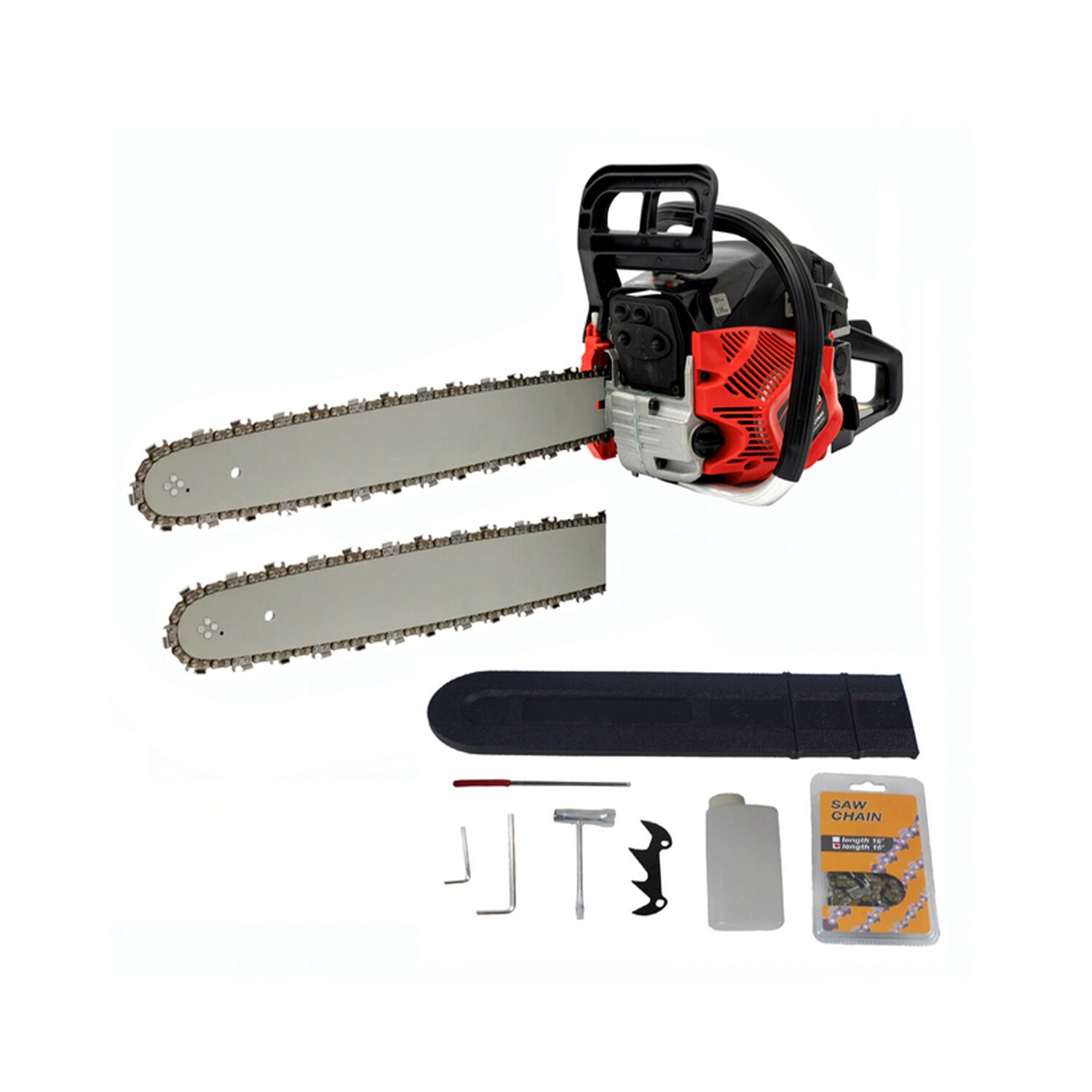 Drujba pe Benzina SEMERAY, 2 Lame, 2 Lanturi, 6 CP, 58 CC, 9500 RPM ...