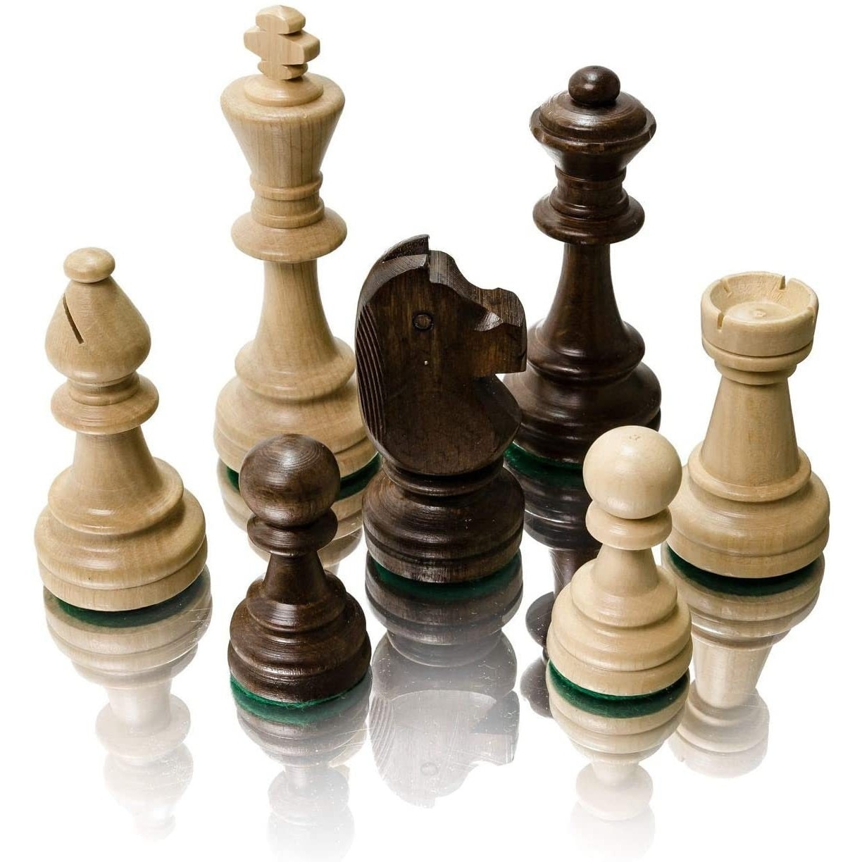 Set piese de sah Master of Chess, Model clasic, Lemn, Alb, Maro - eMAG.ro