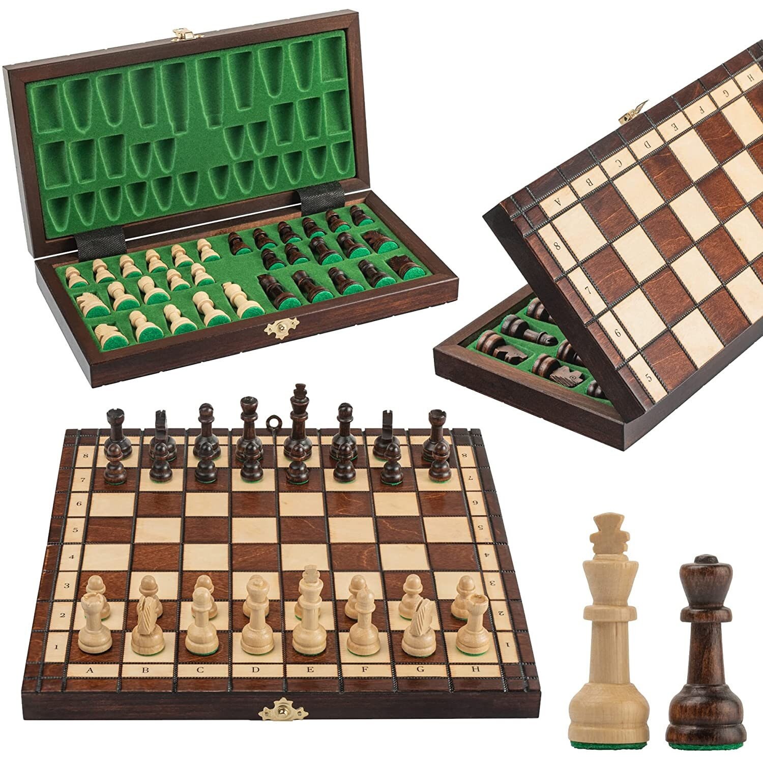 Set de sah Master of Chess, Model clasic, Tabla pliabla, 27.5 x 27.5 cm ...