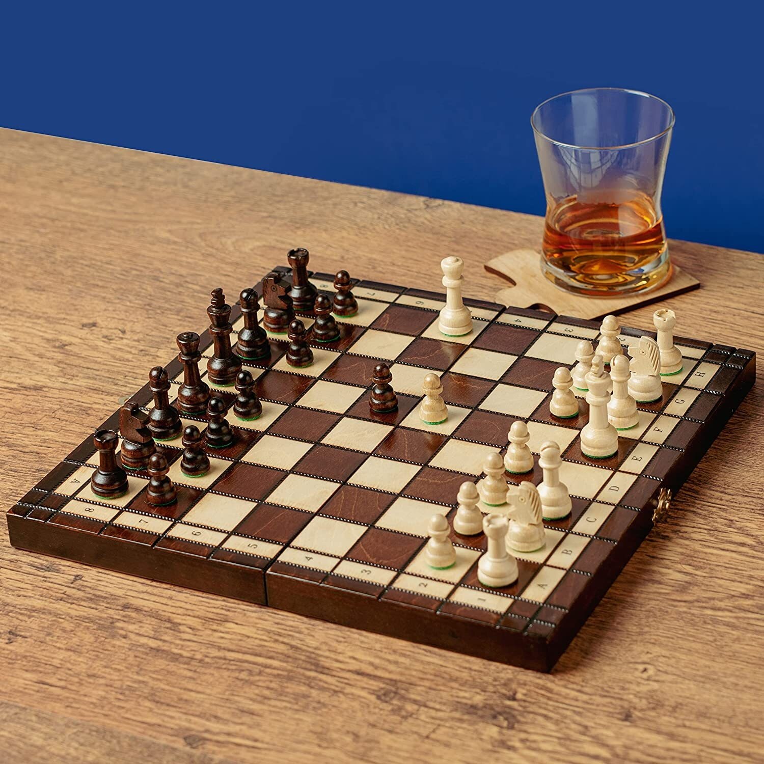 Set de sah Master of Chess, Model clasic, Tabla pliabla, 27.5 x 27.5 cm ...