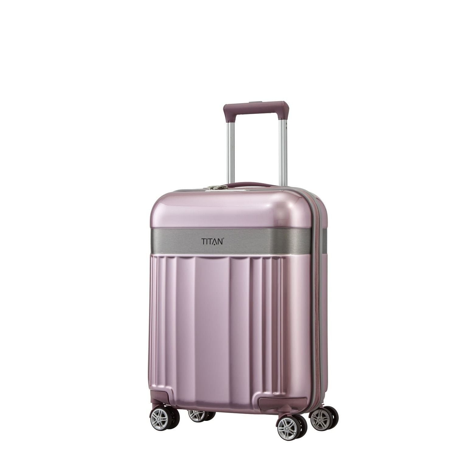 Troler, Bagaj de mana TITAN Spotlight 55x40x20cm 4 roti Wild Rose - eMAG.ro