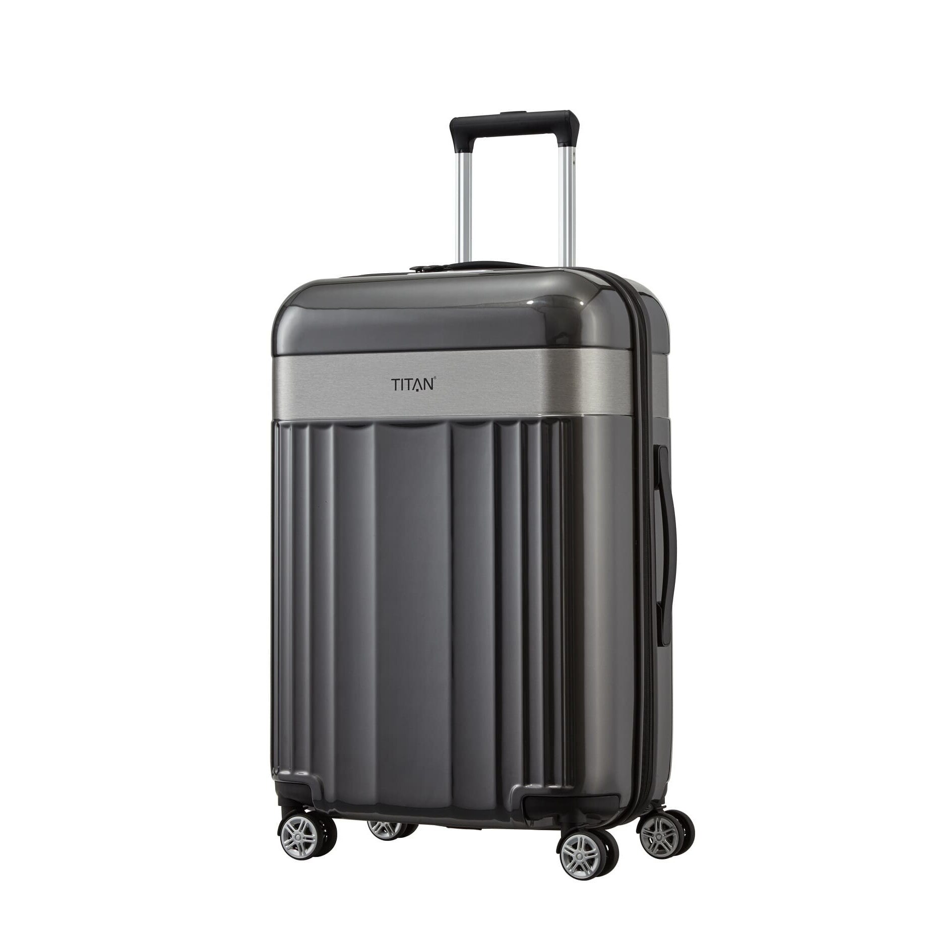 Troler rigid TITAN Spotlight 67 cm 69 litri 4 roti Anthrazit - eMAG.ro