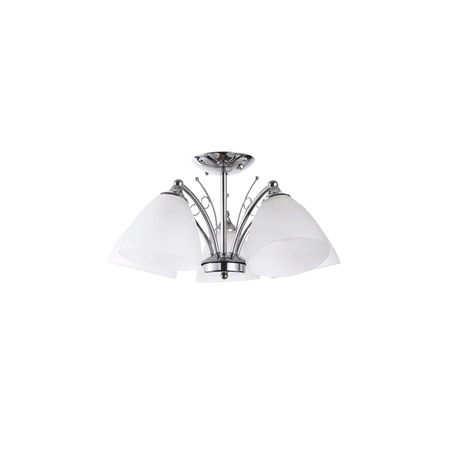 Lustra Decorativa pentru interior, 5xE27, Alb si Crom, 60W, metal si ...