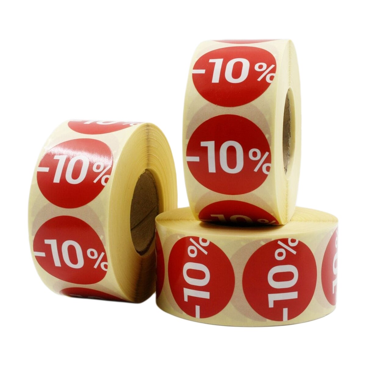 Rola etichete autoadezive personalizate “10%” pentru reducere, diametru ...