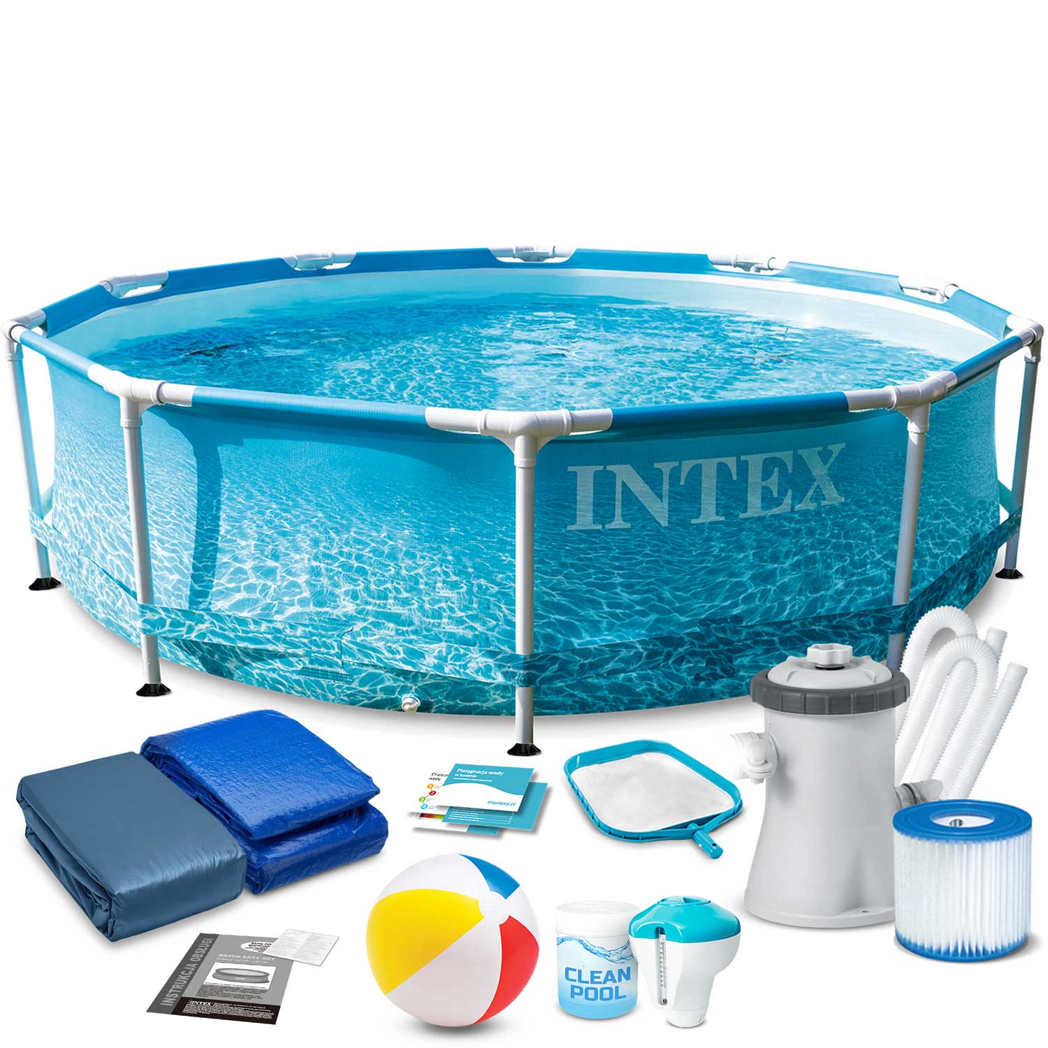 Intex medence, kerettel, 3 rétegű anyag, 305 cm, 4485 l literes, kerek ...