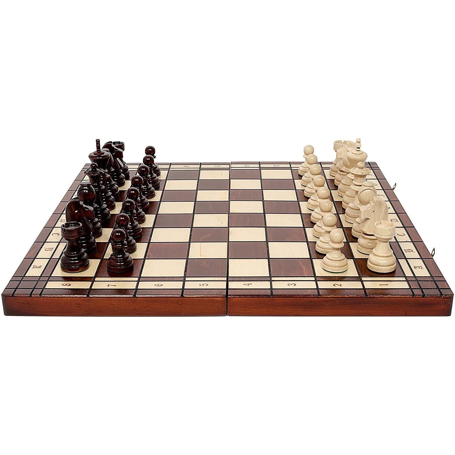 Set de sah Master of Chess, Model clasic, Tabla pliabla, Lemn, Alb ...