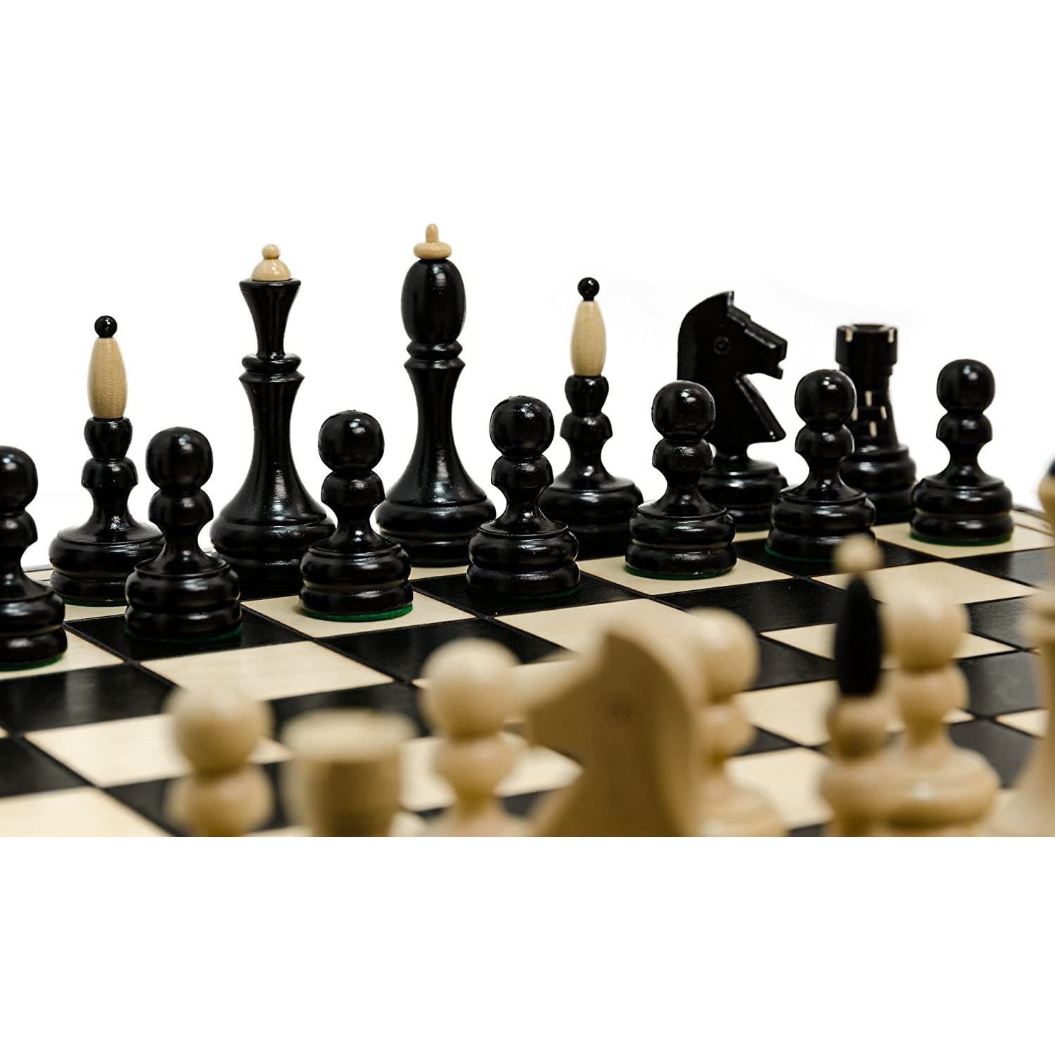 Set de sah Master of Chess, Model clasic, Tabla pliabla, Lemn, Alb ...