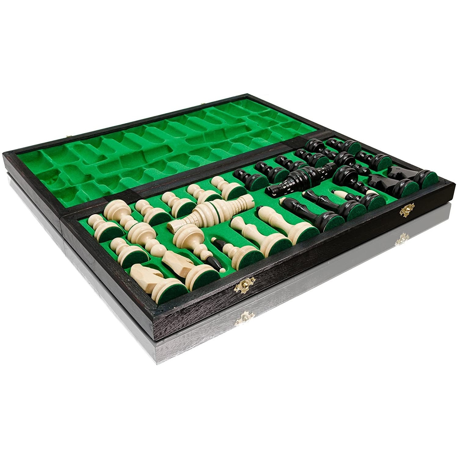 Set de sah Master of Chess, Model clasic, Tabla pliabla, Lemn, Alb ...