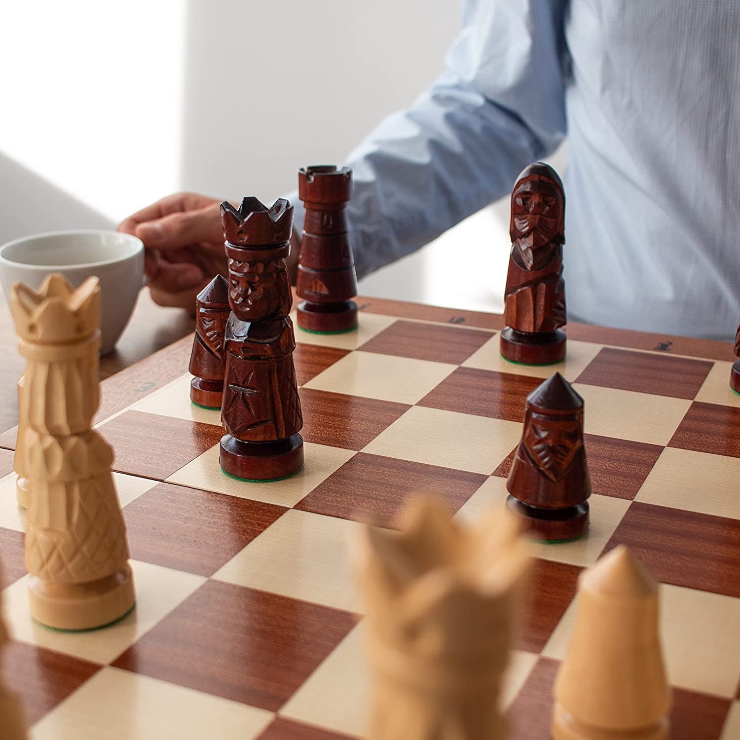 Set de sah Master of Chess, Model clasic, Tabla pliabla, 56 x 56 cm ...