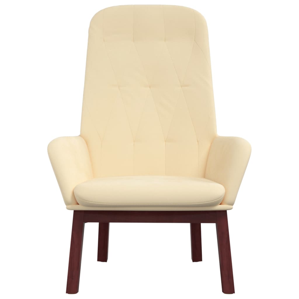Scaun de relaxare vidaXL, 70 x 77 x 98 cm, alb crem, catifea - eMAG.ro
