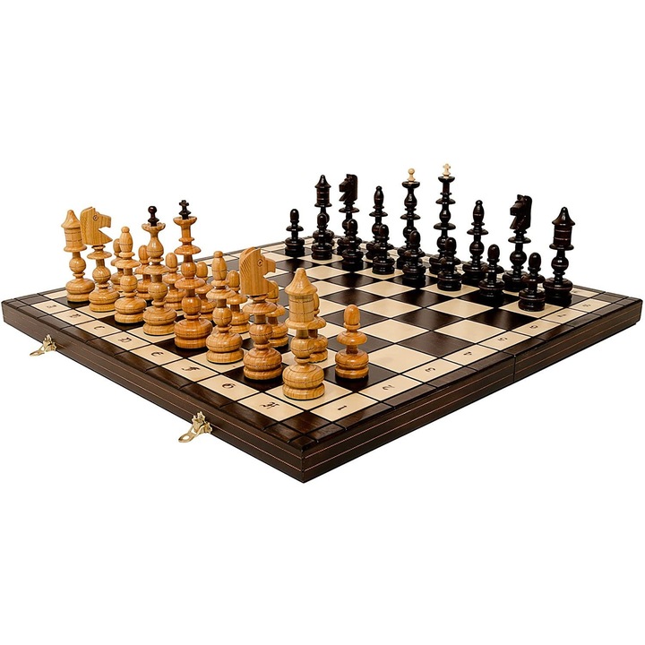 Set de sah Master of Chess, Model clasic, Tabla pliabla, 56 x 56 cm ...