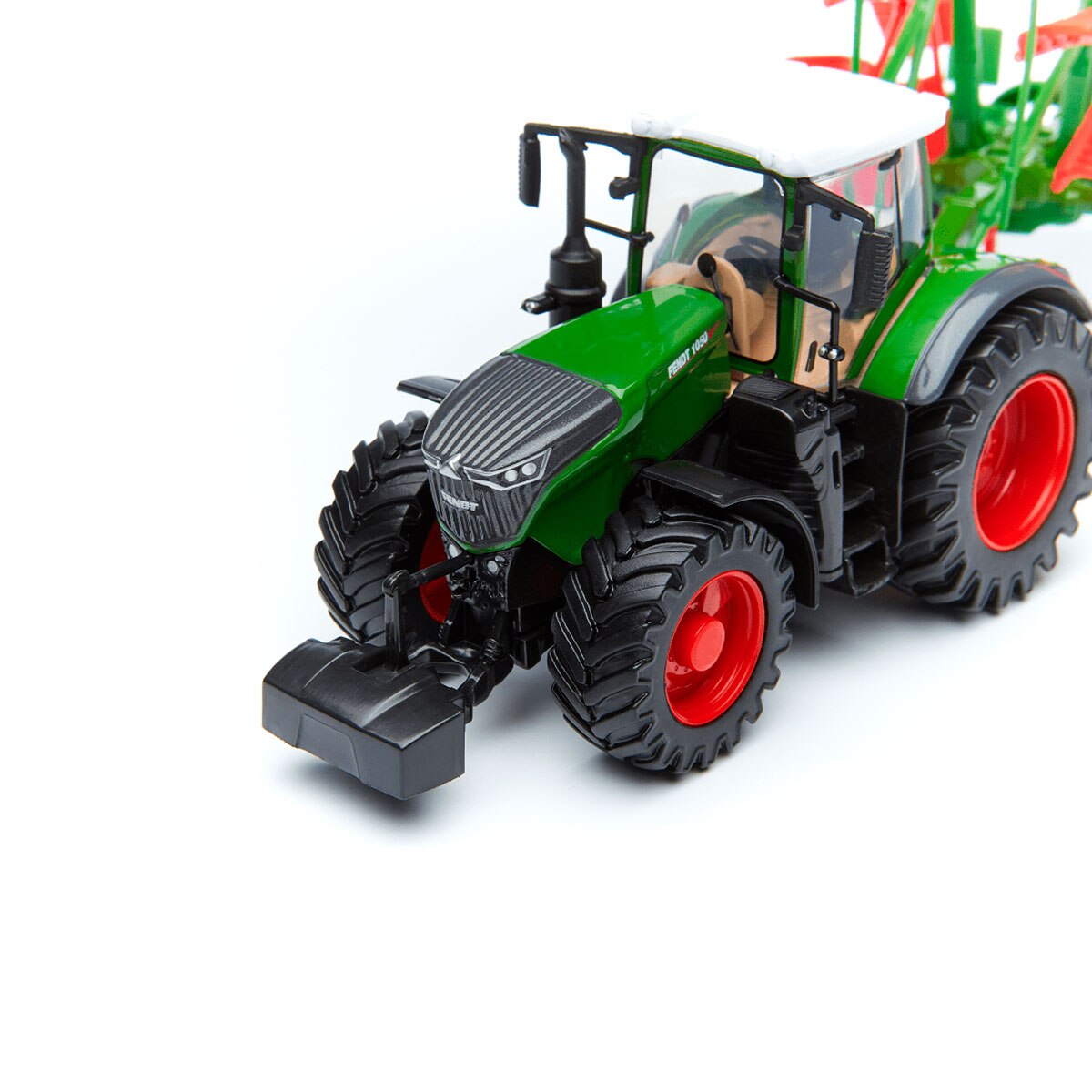 Macheta auto Bburago, tractor Fendt 1050 Vario cu greble rotative 1:32 ...