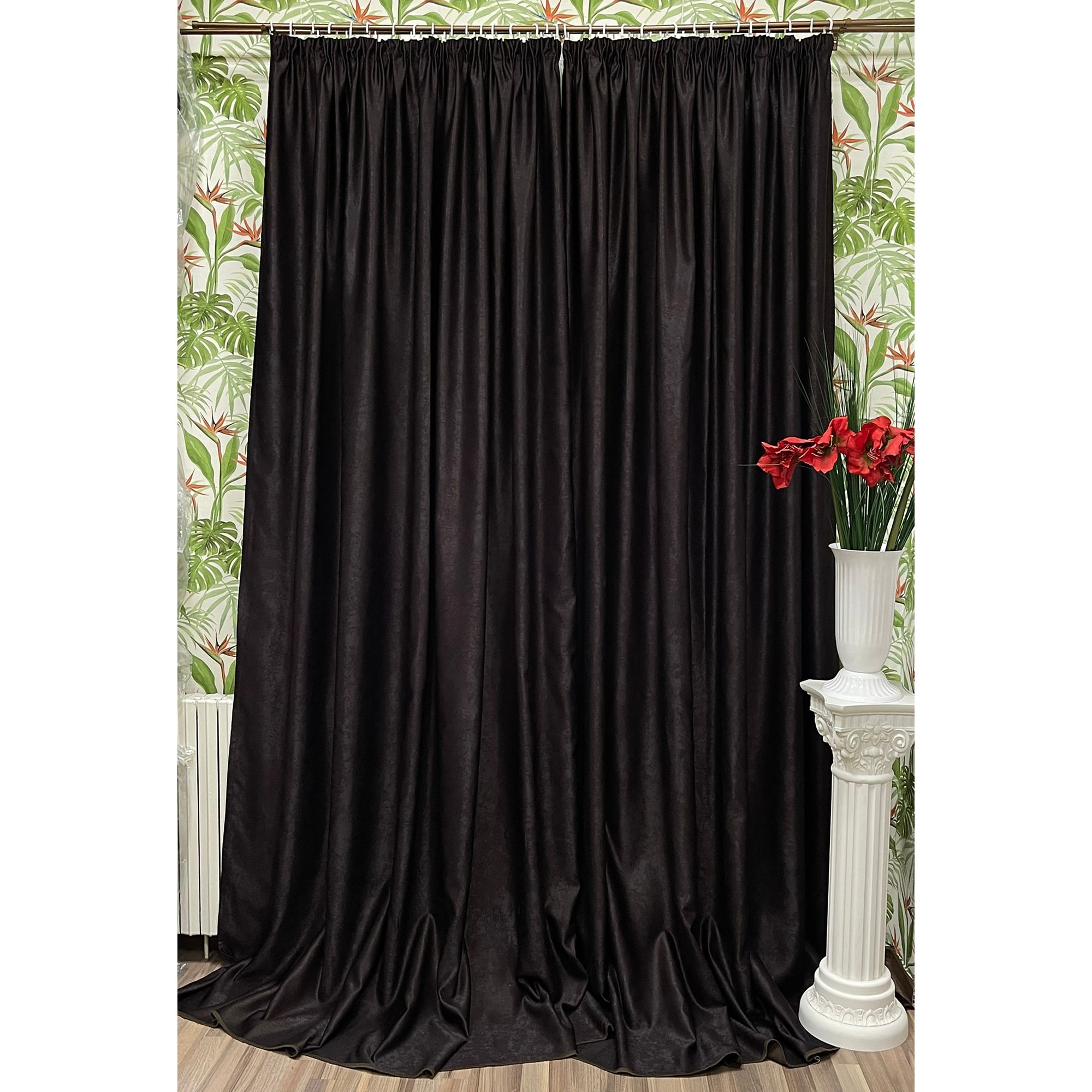 Set draperii uni, blackout, culoare wenge, din colectia "Unik by Liz ...