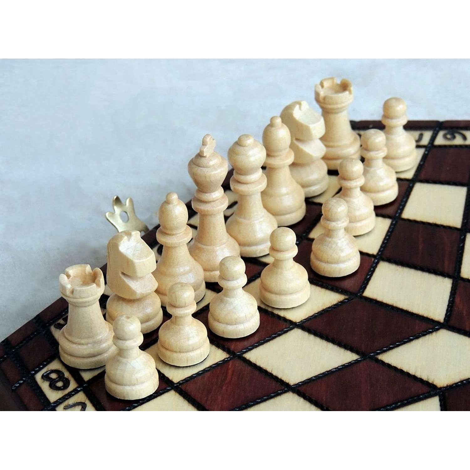 Set de sah Master of Chess, 3 Jucatori, Tabla pliabla, 28 x 33 cm, Lemn ...