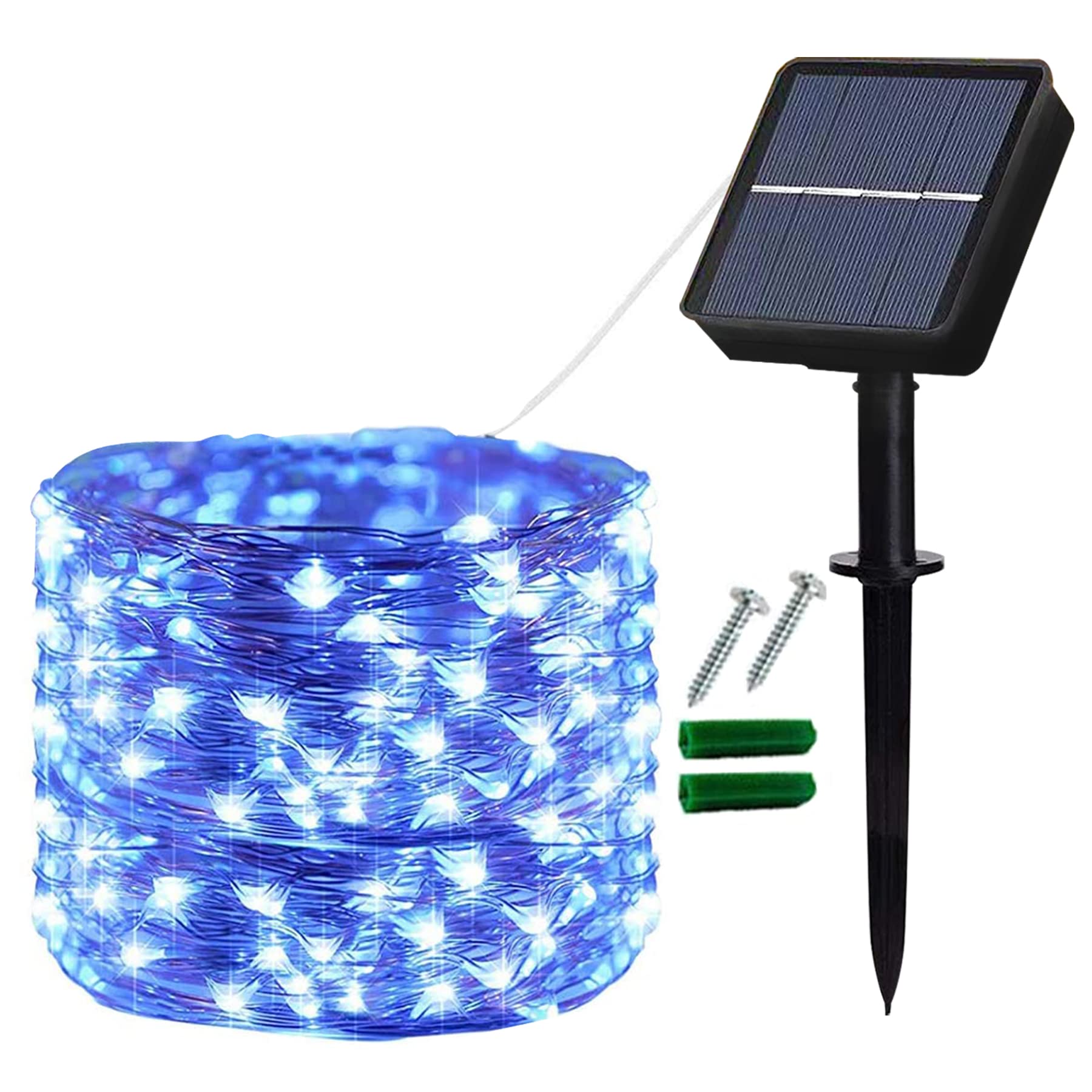 Ghirlanda solara, WALALLA, LED, 12 m, Alb - eMAG.ro