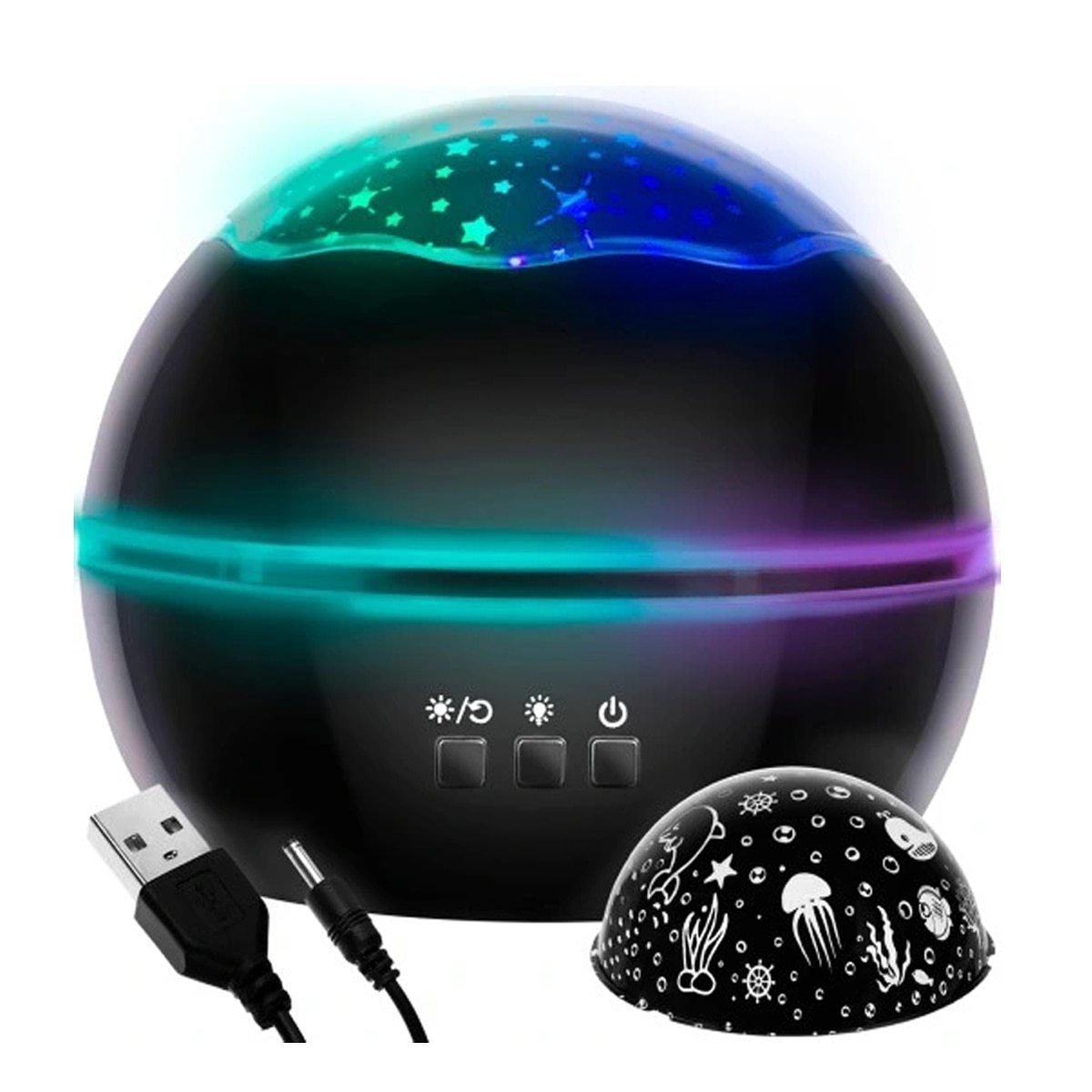 Проектор WALALLA Ocean Starry Sky, Въртящ се, Черен - eMAG.bg