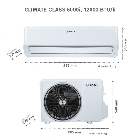 Klíma BOSCH Climate 6000i, 12000 BTU - eMAG.hu