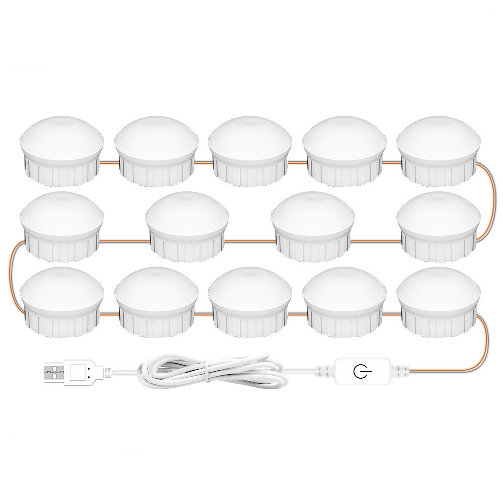Set lumini LED oglinda baie, WALALLA, USB, Lumina reglabila, Alb - eMAG.ro
