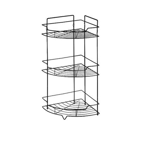 Fém fürdőszobai polc, sarok 3 polccal, fekete Sepio - eMAG.hu