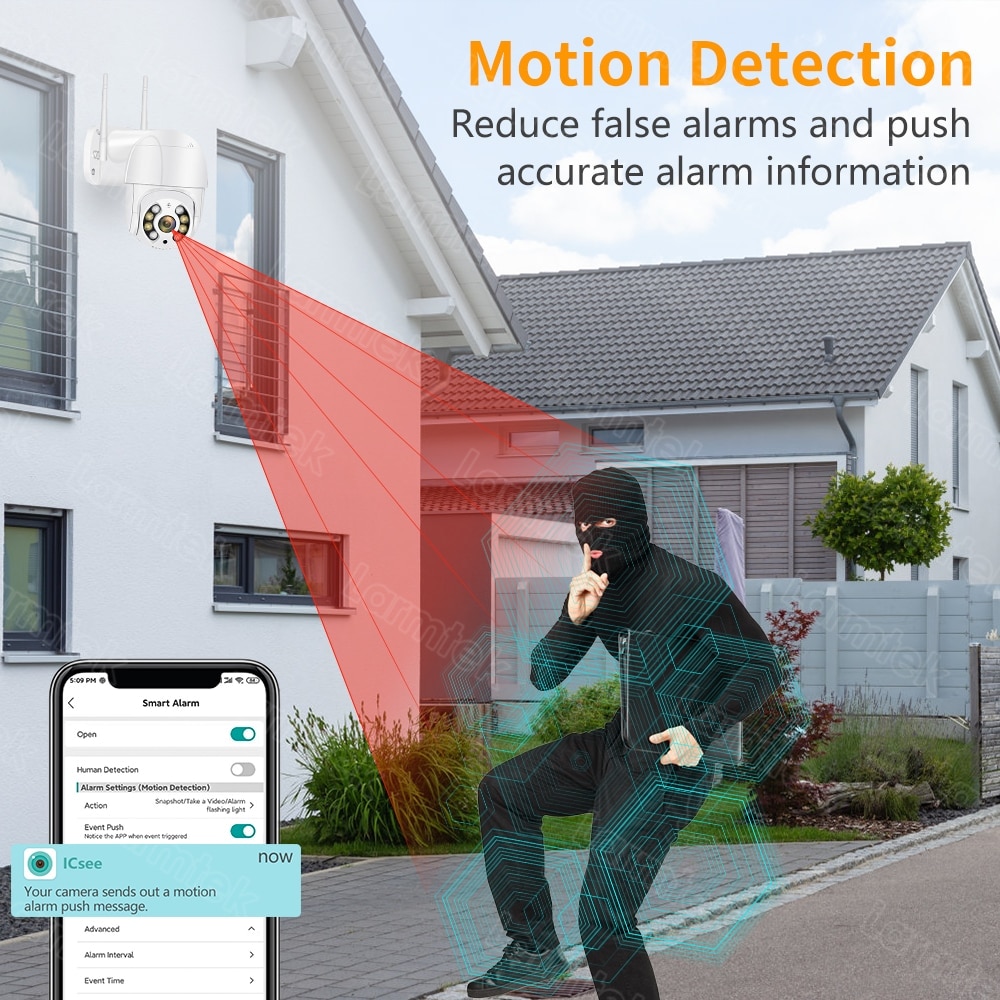 Camera de supraveghere WIFI 4K, 8MP, exterior/interior, Ultra HD 4K, 4X ...