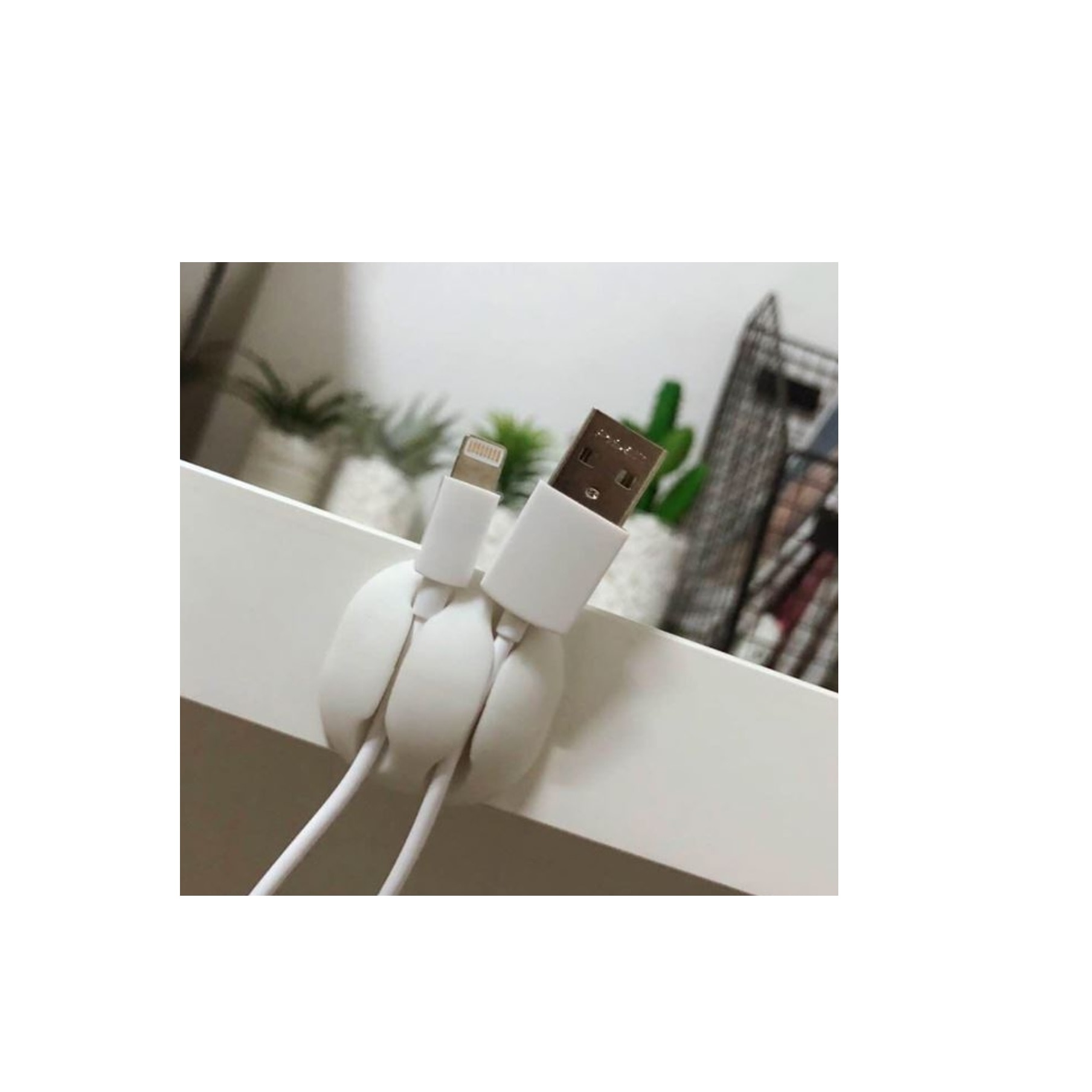 Set 4 clipsuri autocolante pentru organizare cabluri, AKS852, Alb - eMAG.ro