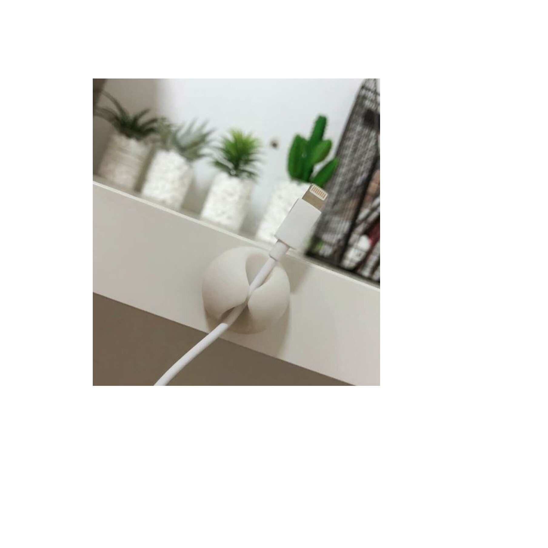 Set 4 clipsuri autocolante pentru organizare cabluri, AKS852, Alb - eMAG.ro