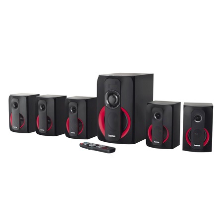 Boxe Hama 5.1 PR-5120, 120W, Negru/Rosu - eMAG.ro