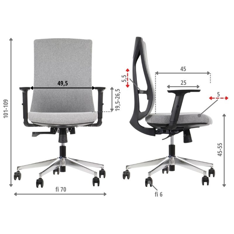 Scaun pivotant ergonomic pentru casa si birou, scaun extensibil, baza ...