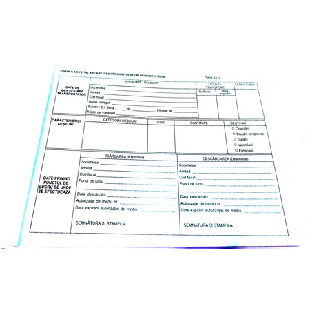 Formular de incarcare descarcare deseuri nepericuloase Anexa 3 ...
