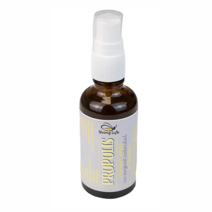 Propolis cu argint coloidal, dezinfectant bucal StrongLife - 50 ml ...