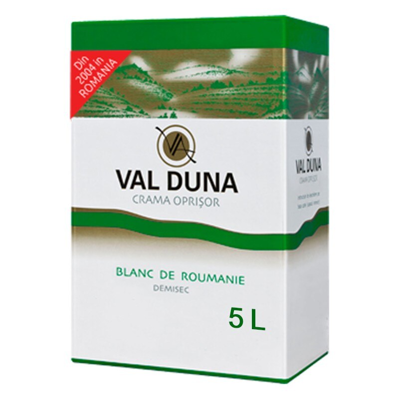 Vin Alb Crama Oprisor Val Duna Blanc de Roumanie, Demisec, Bag in Box ...
