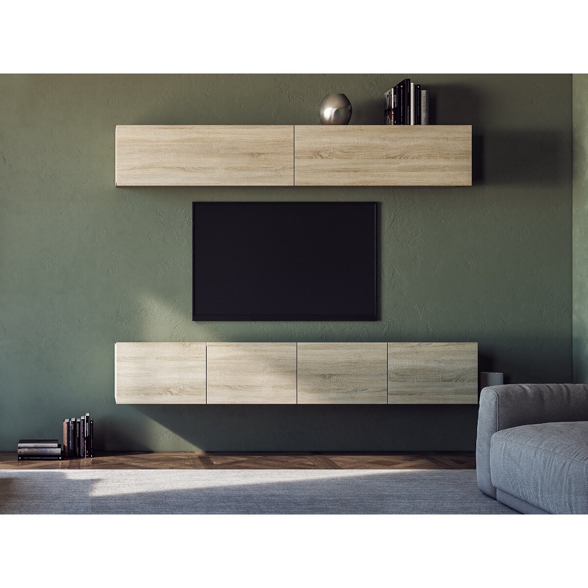 Set mobilier living, Nabbi, PAL, Bej - eMAG.ro