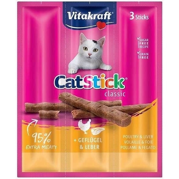 Recompense pentru pisici Vitakraft Cat Sticks Mini, Carne de pasare ...