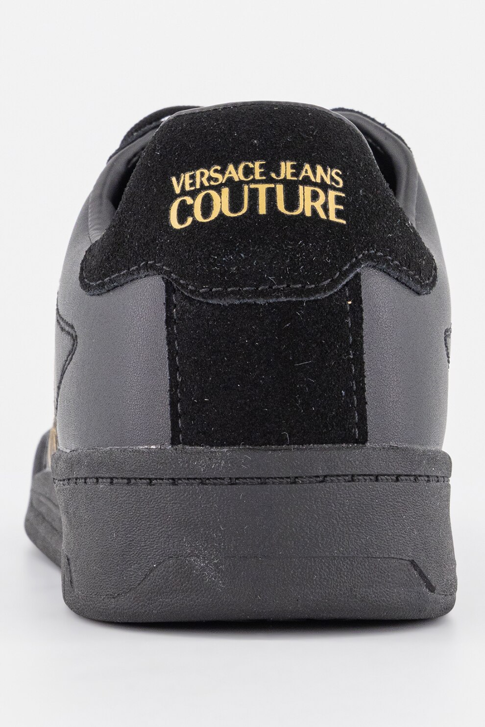 Versace Jeans Couture, Pantofi sport din piele cu logo, Negru, 40 - eMAG.ro