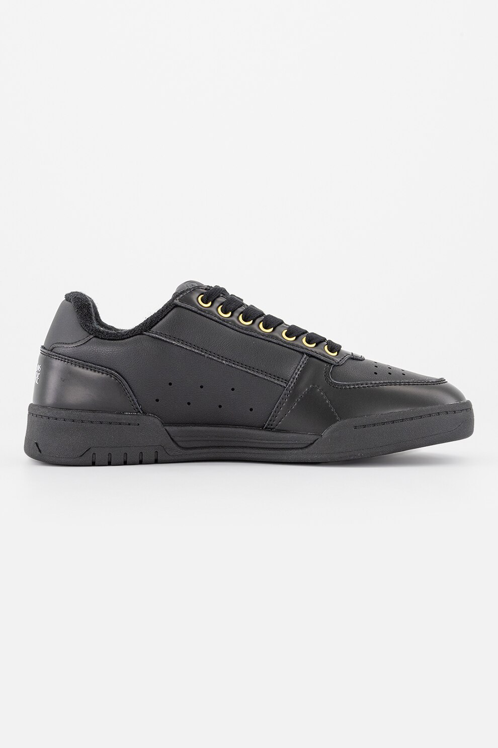 Versace Jeans Couture, Pantofi sport din piele cu detaliu logo, Negru ...