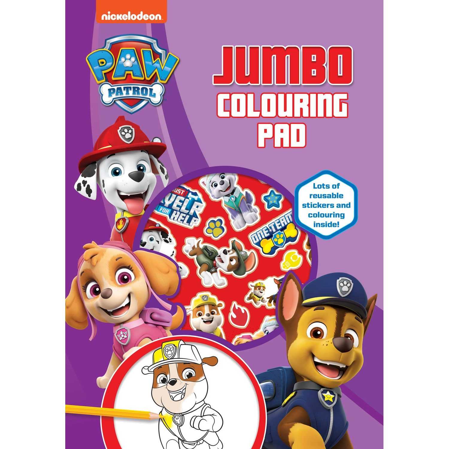 Bloc de colorat Jumbo Paw Patrol cu stickere, Alligator - eMAG.ro