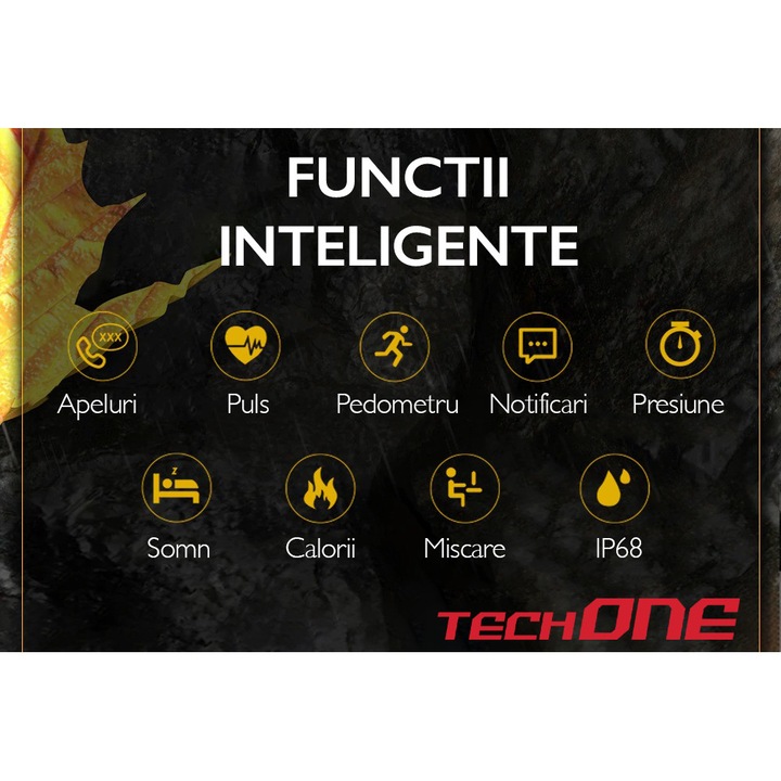 Ceas smartwatch barbati TechONE® C21, 1.32 inch, apel bluetooth HD ...