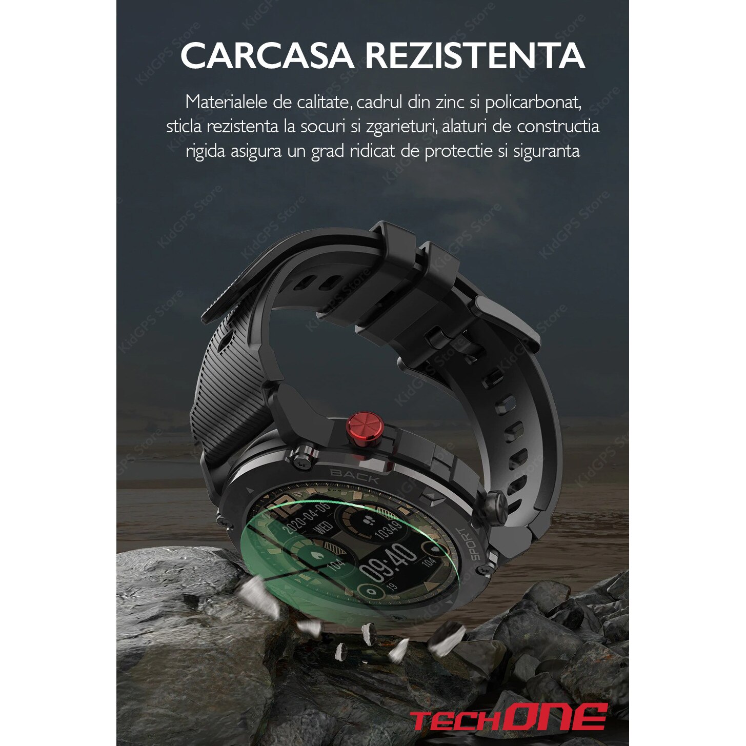 Ceas smartwatch barbati TechONE® C21, 1.32 inch, apel bluetooth HD ...