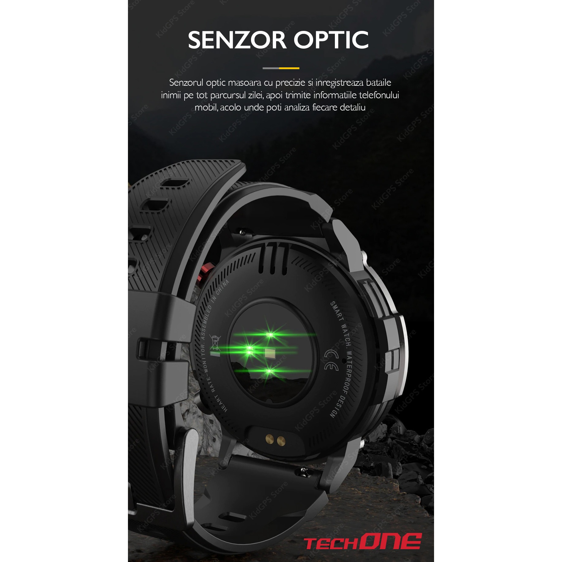 Ceas smartwatch barbati TechONE® C21, 1.32 inch, apel bluetooth HD ...