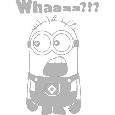 Sticker auto Whaa Minion, Alb, 20 cm - eMAG.ro