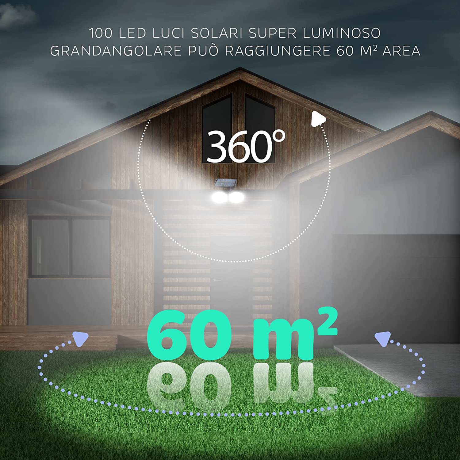 Set 5 Lampi Solare Duble, HYT ®, 78 LED-uri Puternice, Pentru Exterior ...