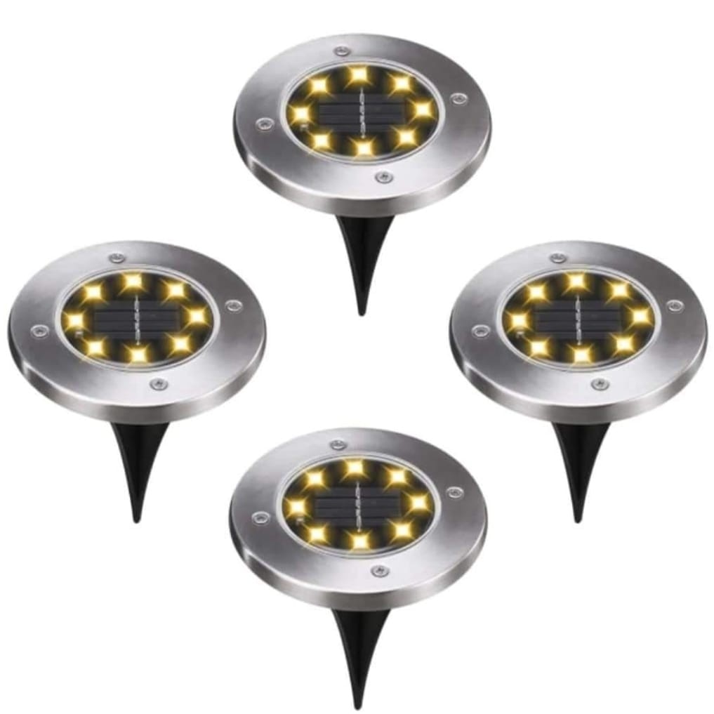 Set 4 lampi solare gradina tip spot, rezistente la apa, Inox - eMAG.ro