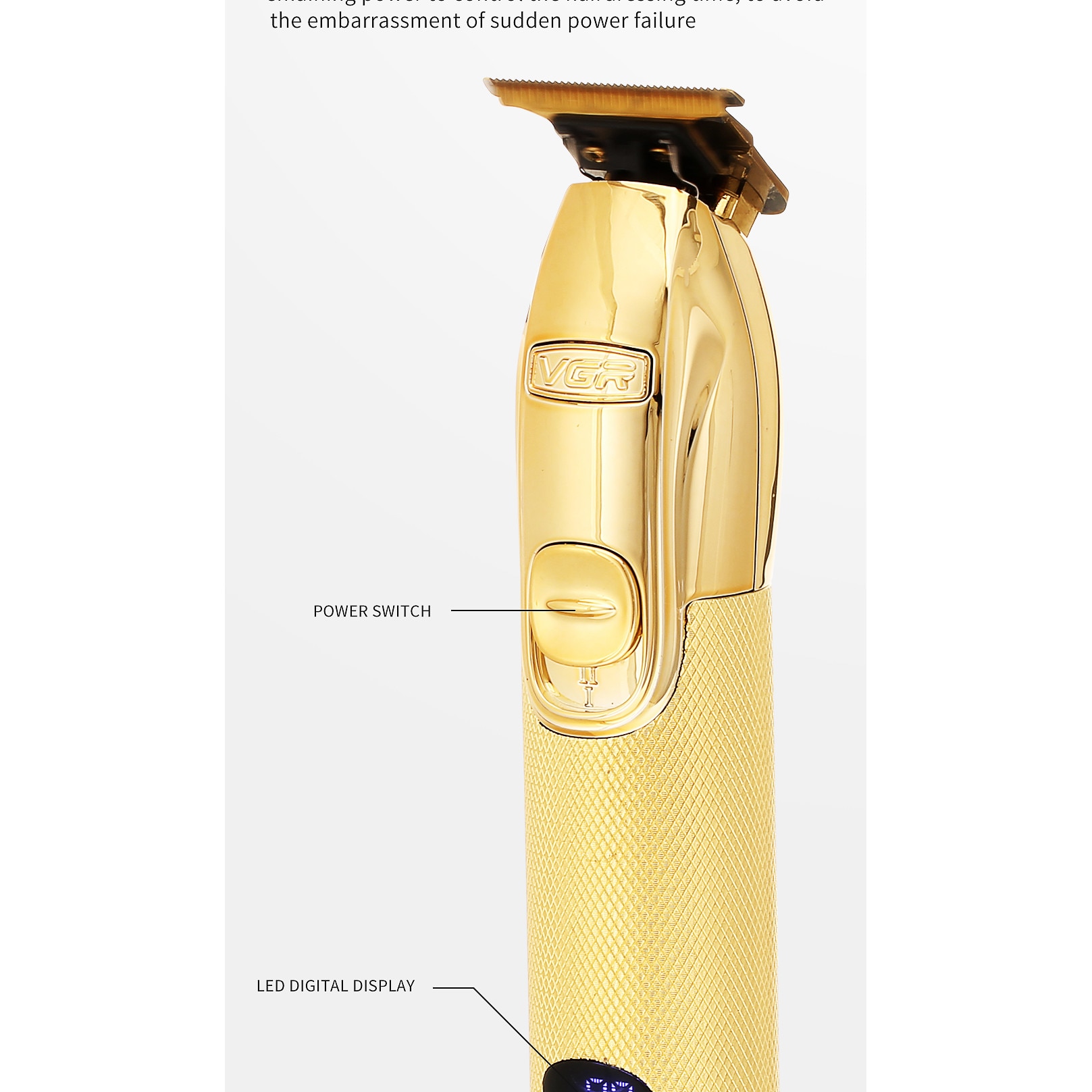 Masina de tuns si ras VGR V-900, afisaj digital, lame inox, durata operare 240 min, 4 piepteni ...