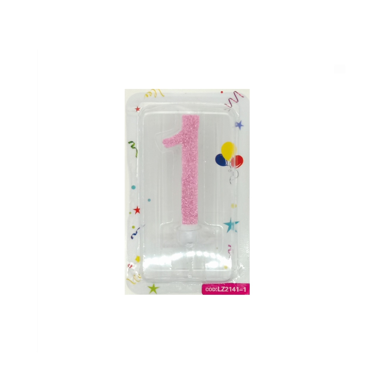 Lumanare tort, cifra 1, Roz glitter - eMAG.ro