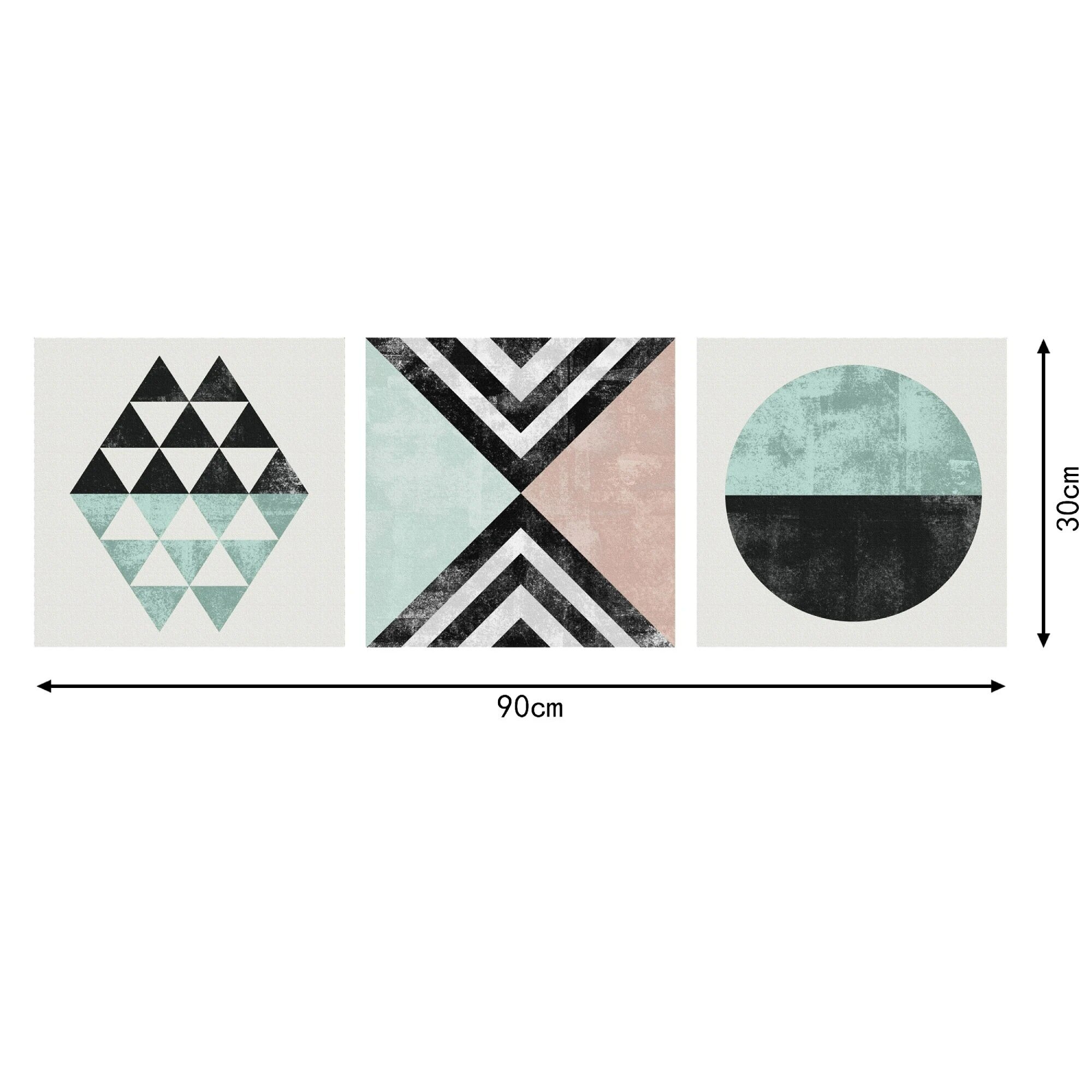 Set 3 tablouri canvas Geometry III, 30 x 30 cm - eMAG.ro