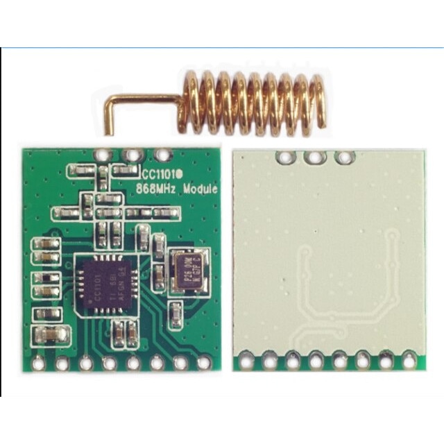 Modul radio, RF 868, MHz, CC1101, Emitator / Receptor, Cu antena, Verde ...